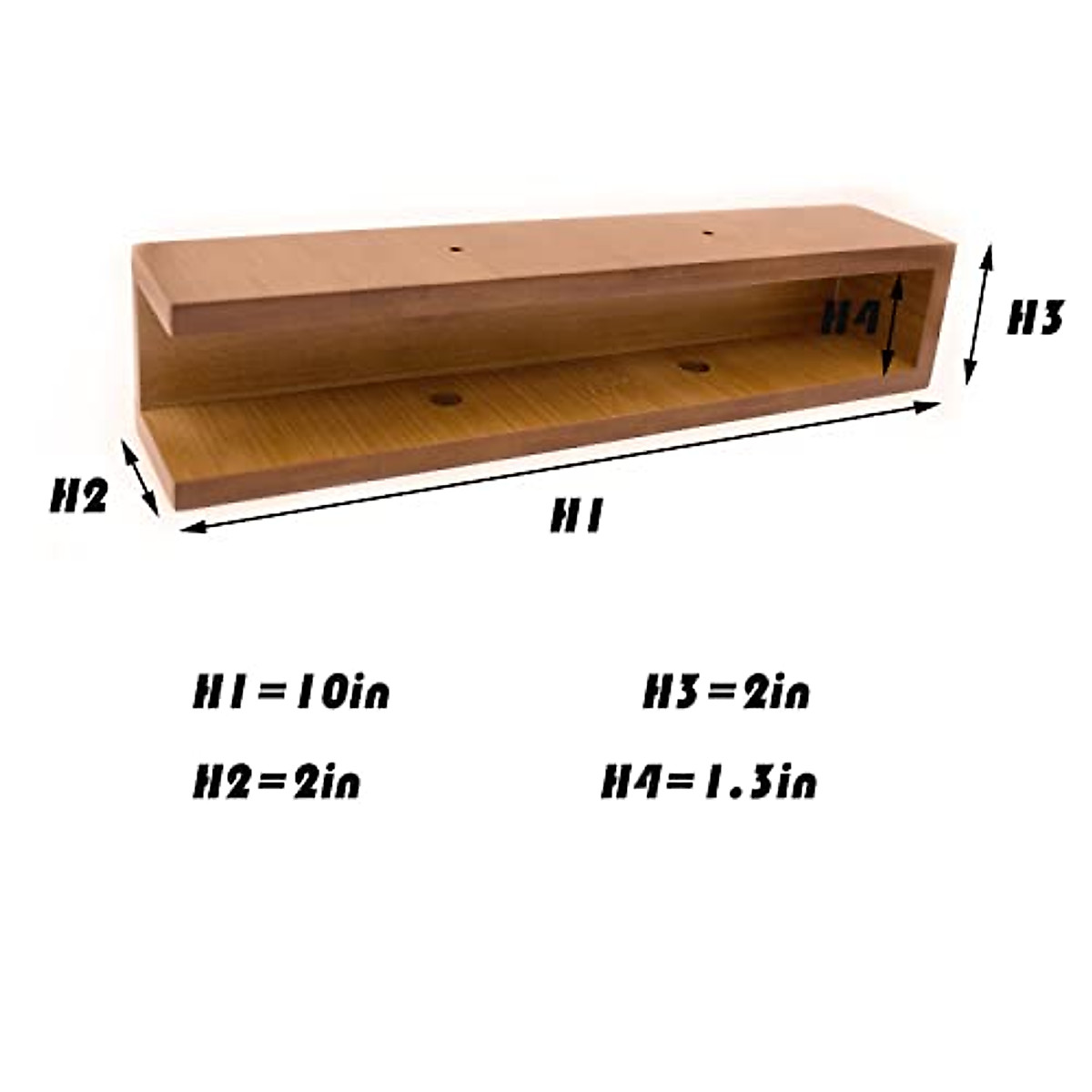 Orisell Bamboo Under Desk Laptop Mount with Screw,Under Desk Laptop Holder,Real Hardwood (Brow-Long)