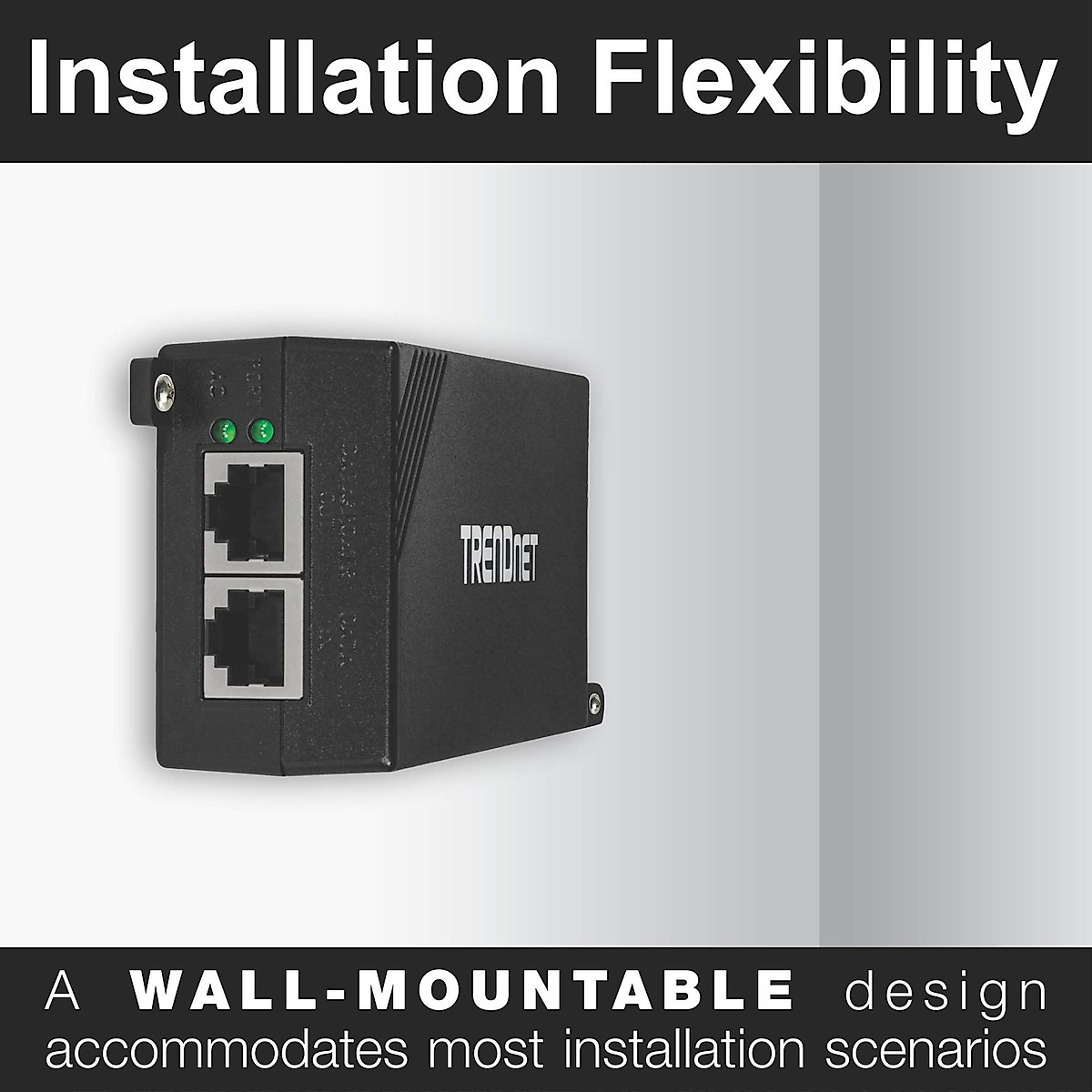 TRENDnet Gigabit Power Over Ethernet Plus (PoE+) Injector,Converts Non-PoE Gigabit to PoE+ or PoE Gigabit, Network Distances up to 100 M (328 Ft.), TPE-115GI (Renewed)