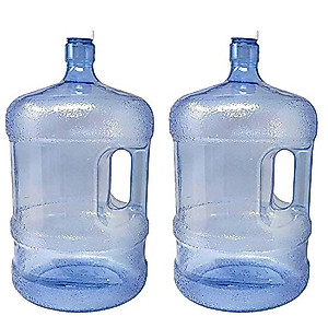 Lavo Home 2 Pack BPA-Free 5 Gallon Ea Plastic Water Bottle Container with Cap & Carrying Handle