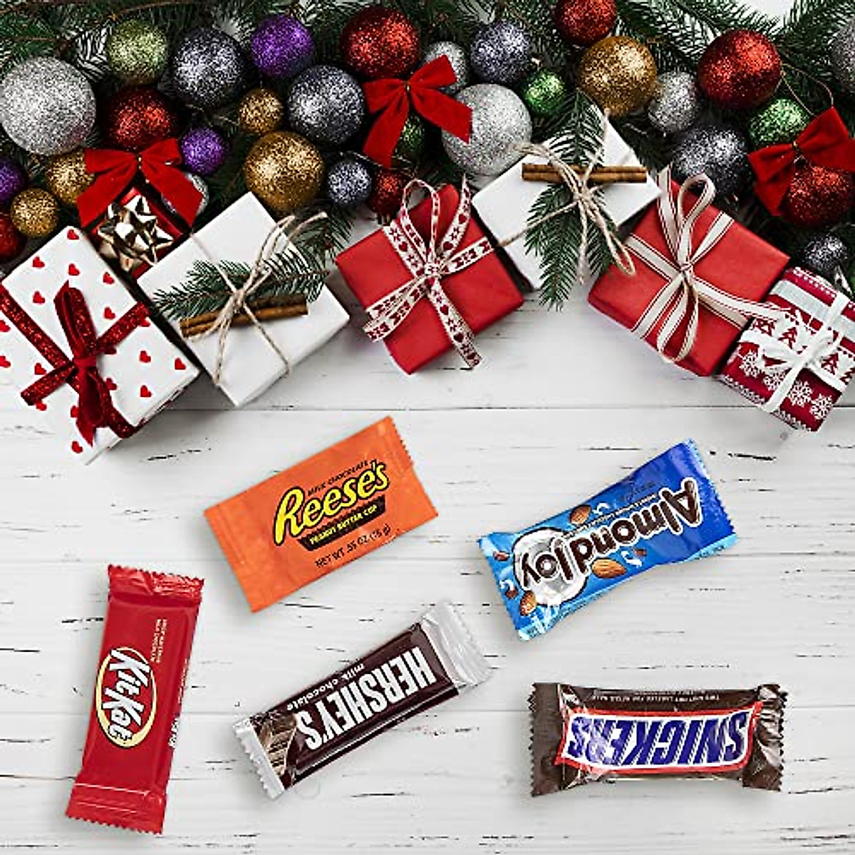 Taboom Bulk Easter Chocolate, Individually Wrapped: 5 LB Box Christmas Candy Variety Pack with Hershey's Milk Chocolate Bars, Reese's Mini Peanut Butter Cups, Snickers, Kit Kat, Almond Joy And Whoppers