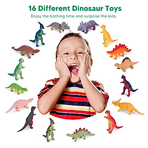 16 Pack Dinosaur Bath Bombs for Kids with Surprise Inside, Dino Bath Bombs with Toys Inside for Boys Girls Toddlers, Organic Kids Bath Bombs Bubble Bath Dinosaur Bath Toys Easter Birthday Gift Set