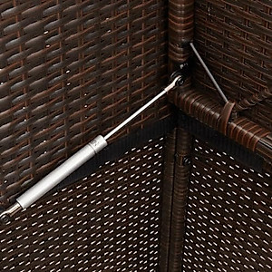 EVERSTRO Patio Bench with Cushions Brown Poly Rattan,Versatile Patio Bench with Storage for Outdoor Essentials Garden Furniture, Outdoor Seating