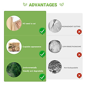 WOJEE Honeycomb Packing Paper Eco-Friendly Bubble Cushioning Wrap Roll with 12 Fragile Sticker Labels, Recyclable Kraft Packing Paper for Moving, Shipping Suppliers (12 Inch x132 Feet, Brown)