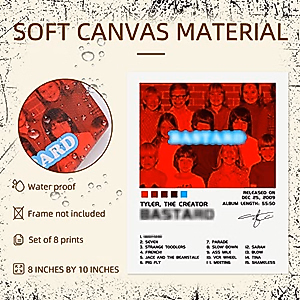 Tyler The Creator Poster - New Signature Album 8 Piece 8*10 inch Printed Canvas Poster Album Cover Frameless Poster Art Album Cover Poster Decor Living Room Dorm Poster Decor Room Aesthetic Music Poster…