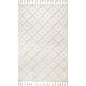 nuLOOM Jinny Moroccan Wool Tasseled Area Rug, 4' x 6',