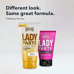 Lady Parts Feminine Hygiene Body Powder Deodorant Lotion For Breasts, Private Parts, Crotch & Inner Thigh to Stop Odor & Friction - Aluminum Free Deodorant For Women - No Talc or Parabens - POWDER PROTECTION - CocoVanilla Scent - 4oz