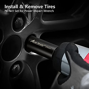 AVID POWER 18pcs 1/2-inch Drive Impact Socket Set, 10-24mm Metric Sizes Sockets and 3'' 5'' 10'' Extension Bar, 6 Point, Cr-V Steel Socket Set