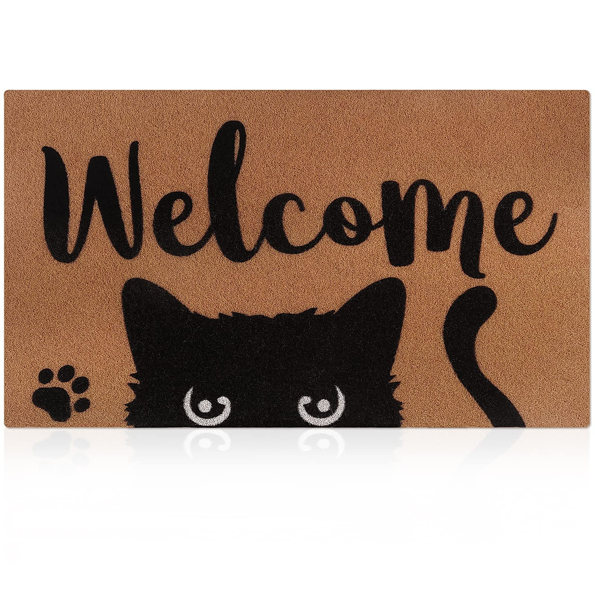 Percozzi Cat Welcome Doormat Funny Cat Mat with Non-Slip Backing Indoor Outdoor Welcome Door Mat for Entryway Porch Cat Lover Spring Summer Housewarming Gift