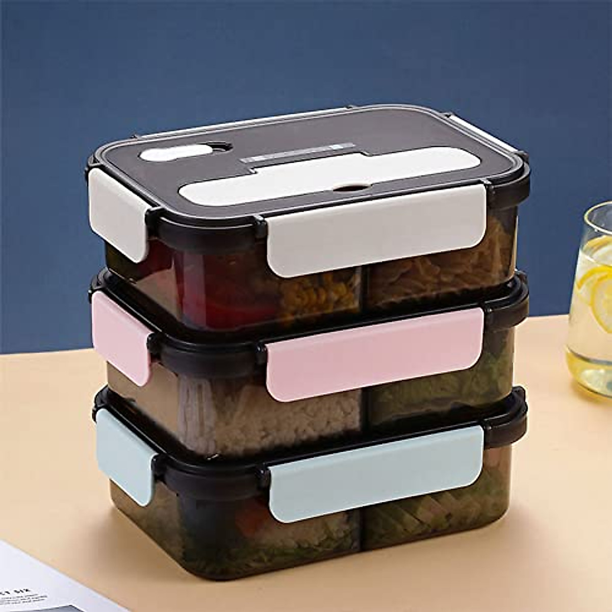 Ptsygantl Bento Boxes, 1100ML Bento Lunch Box, Bento Box With Compartments, Leakproof Lunch Containers for Office (Pink)