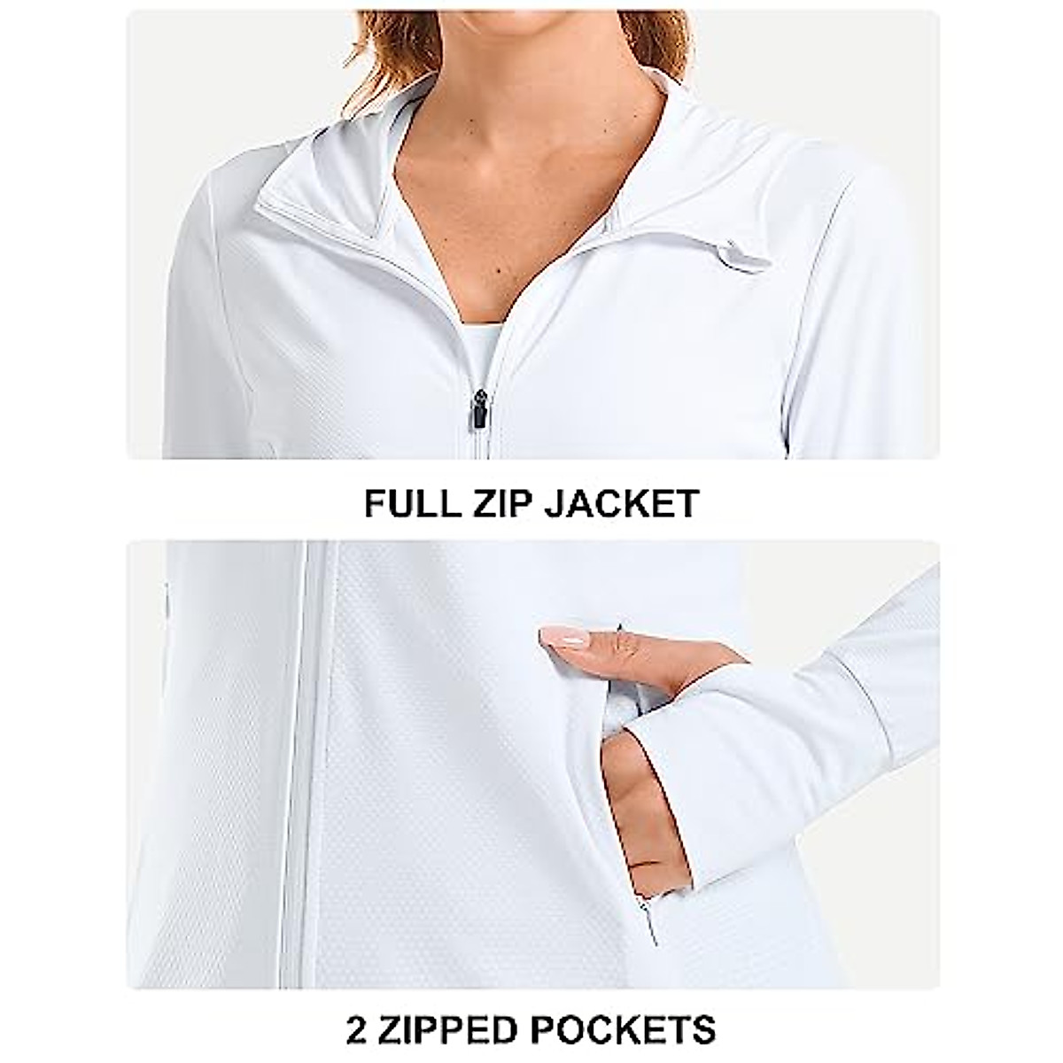 Stelle Women's UPF 50+ Sun Protection Hoodie Jacket Full Zip Long Sleeve with Pockets SPF Hiking Shirt Outdoor