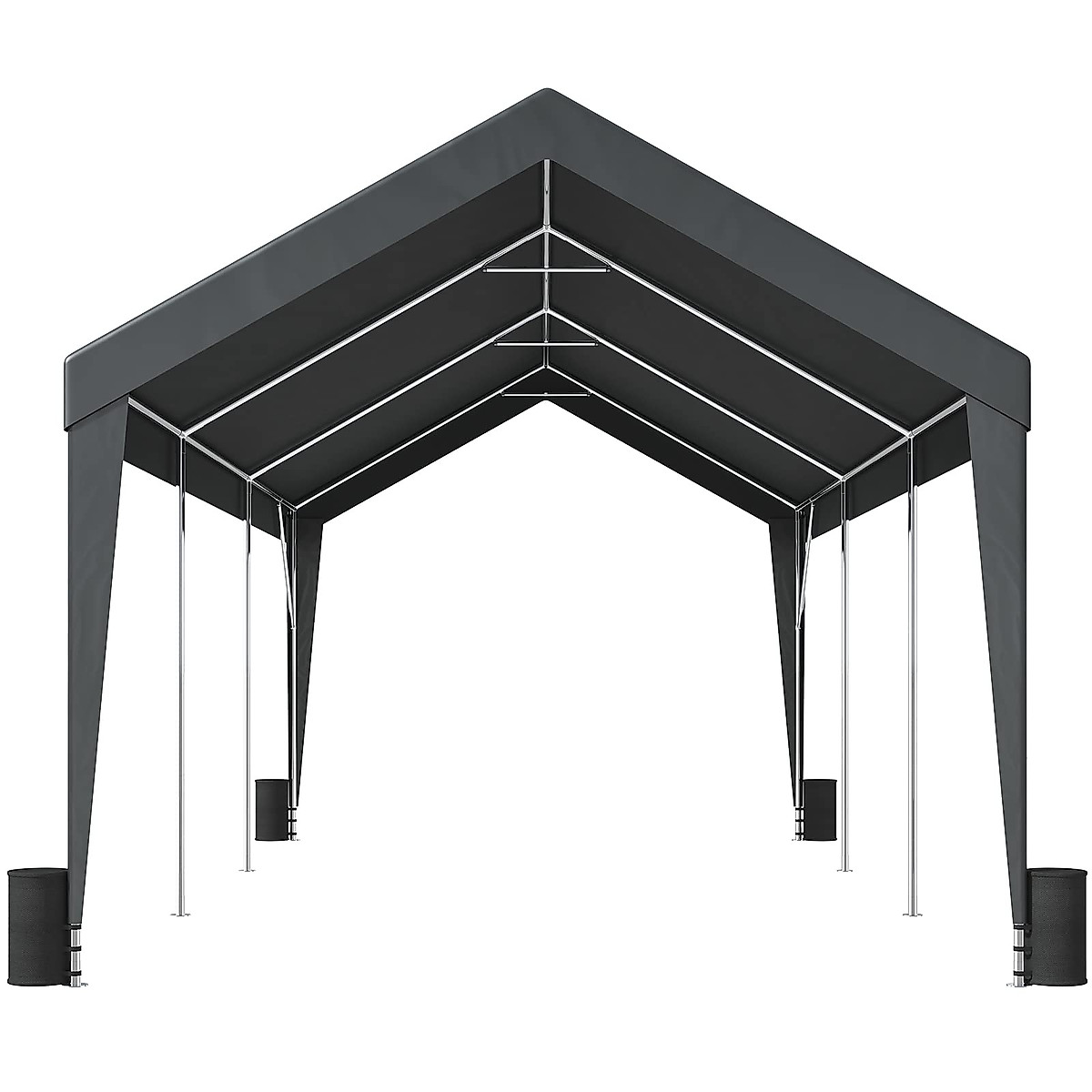 VEVOR Outdoor 10x20 ft Heavy Duty Carport Car Canopy Garage Boat Shelter Party Tent with 8 Reinforced Poles and 4 Weight Bags, UV Resistant Waterproof All-Season Tarp for SUV, F150, Car, Truck, Boat