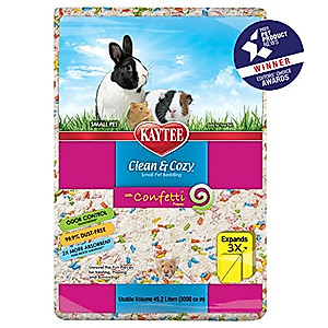 Kaytee Clean & Cozy Confetti Bedding for Pet Guinea Pigs, Rabbits, Hamsters, Gerbils, and Chinchillas, 49.2 Liters