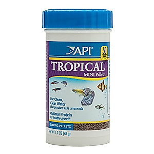 API TROPICAL MINI PELLETS Mini Sinking Pellets Fish Food 1.7-Ounce Container