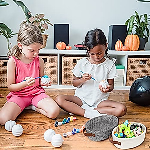 ABenkle Small Woven Basket, Mini Cotton Rope Storage Basket, Tiny White Basket, Shelf Basket, Oval Decorative Toy Dog Cat Basket for Nursery, Kids Room, Empty Gift Basket Baby Basket, 10" x 6" x 4" XS