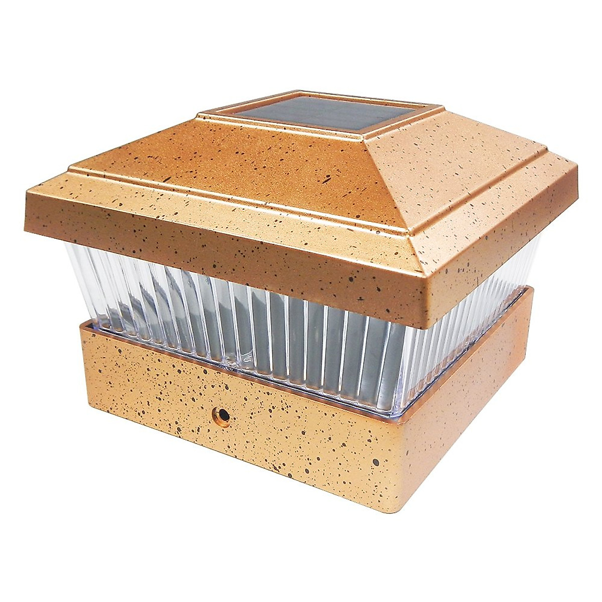iGlow 8 Pack Copper Outdoor Garden 5 x 5 Solar LED Post Deck Cap Square Fence Light Landscape Lamp PVC Vinyl Wood Bronze