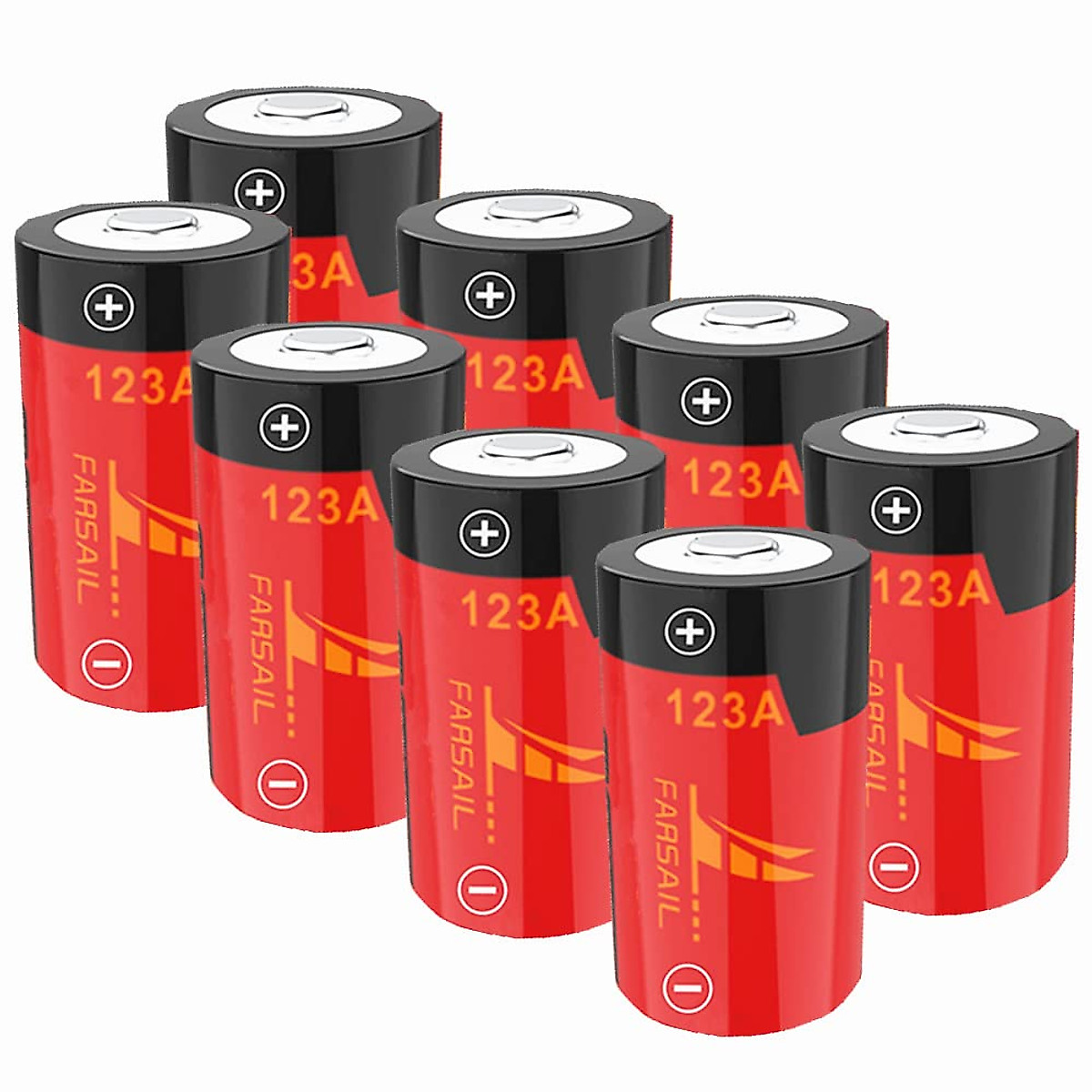 Arlo Rechargeable Batteries CR123A Charger, FARSAIL 8-Pack 800mAH 123A Rechargeable Batteries for Arlo VMS3130 VMC3030 VMK3200 VMS3330 3430 3530 Cameras, Alarm System, Flasglight