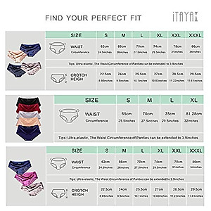 ITAYAX Sexy Lace Underwear for Women Frozen Silk Seamless Panties with Silky Tactile Touch Medium-high Waisted S M L XL 2XL 3XL (Navy Gray Black Skin 4 piece hipster panties)