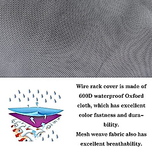 MOLLYAIR Shelf Cover Storage Rack Cover Used to Cover Sundries, 48x18x72in Grey