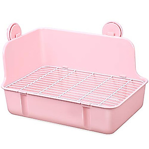 POPETPOP Small Pet Toilet Plastic Lightweight Multi- use Small Animal Potty Pet Pan Bunny Litter Box Pet Litter Box for Hamster Rabbit Pig Chinchilla Ferret