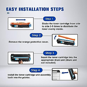 TN227 TN-227 Toner Cartridge Replacement for Brother TN-227 TN-223 TN227BK High Yield TN 227 TN 223 Compatible with HL-L3290CDW HL-L3210CW MFC-L3750CDW MFC-L3710CW Printer (BK, C, M, Y, 4 Pack)