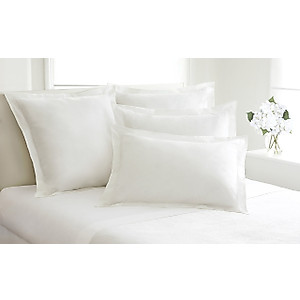 FRESH IDEAS Poplin Tailored Pillow Sham, Euro, White
