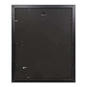 The Display Guys - Minimalist Wooden Picture Frame w. Tempered Glass - 18x24 matted to 12x18 - Wall Hanging - Black