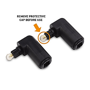 Cable Matters 2-Pack Right Angle Toslink Adapter (Toslink Extension) Male to Female