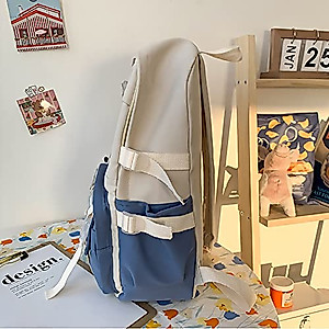 Tonecy Kawaii Backpack Lovely Pastel Rucksack for Teen Girls, Cute Aesthetic Bookbag for School with Kawaii Pin and Accessories (Pink), 43 * 30 * 13cm/16.9(L) * 11.8(W) * 5.1(H) inch