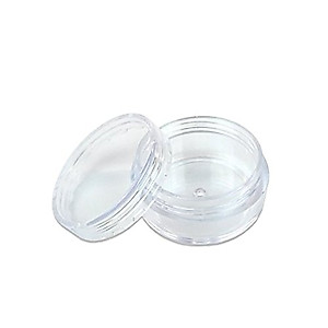 Beauticom 10g/10ml (0.35 Fl Oz) Round Clear Jars with Round Top Lids for Creams, Lotions, Make Up, Powders, Glitters, and more... (Color: Clear Lid, Quantity: 40 Pieces)