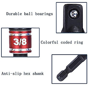 Impact Grade Socket Wrench Adapter Extension Set,3Pcs Hex Socket Adapter Bit+105° Right Angle Drill Attachment Bit Extension 1/4-inch Hex Drive Drill Bit Power Socket Screwdriver Set Holder Adaptor