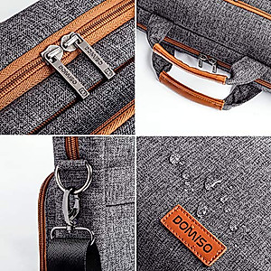 DOMISO 14 Inch Multi-Functional Laptop Sleeve Business Briefcase Waterproof Messenger Shoulder Bag for 14" Laptops/Chromebook/Ultrabook/Apple/Lenovo/HP/Dell/ASUS/Acer, Dark Grey