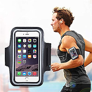 Cell Phone Water Resistant Armband Case for Phone's Upto 6.2 inch, Adjustable Band, w/Key Holder and Card Slot, for Running, Walking, Hiking, For for iPhone 12 11 Pro XR XS X 8 7 6 6s etc