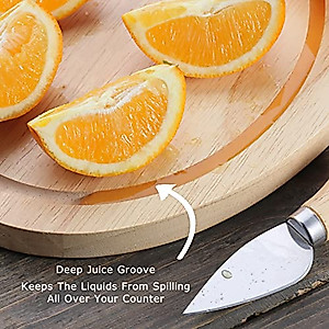 11.8 x 7.8'' Cheese Board Rubberwood Cutting Chopping Board with Juice Groove knife for Meat Vegetables Fruits Cheese Kitchen Camping Housewarming Christmas Thanksgiving Anniversary Birthday Party