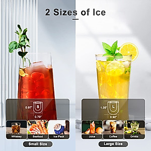 Antarctic Star Countertop Ice Maker Portable Ice Machine with Handle,Self-Cleaning Ice Makers, 26Lbs/24H, 9 Ice Cubes Ready in 6 Mins, S/L ice, for Home Kitchen Bar Party (Red)