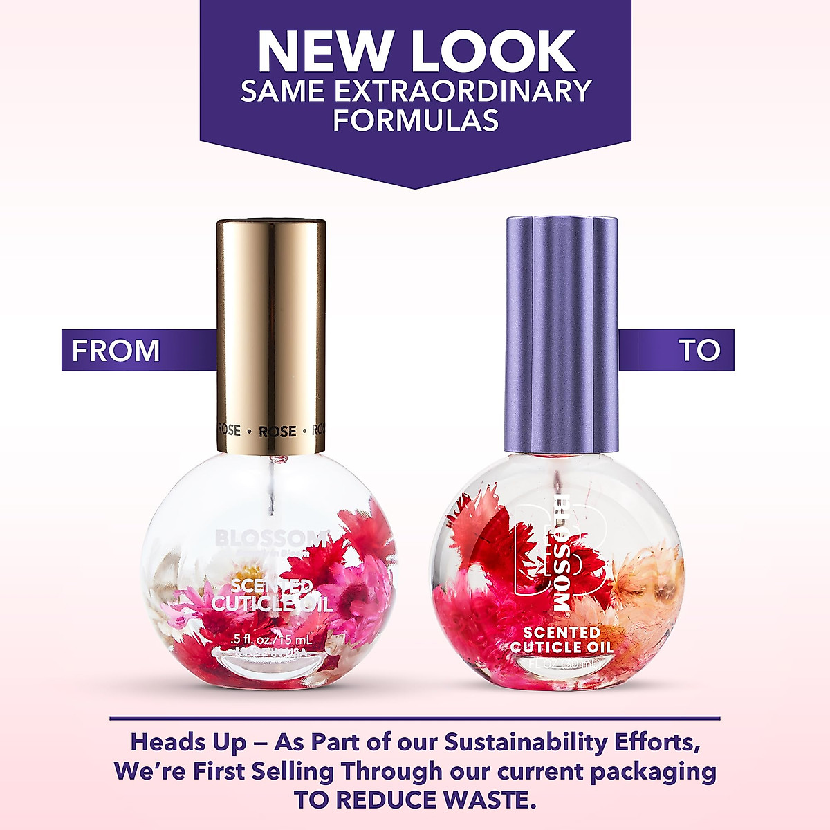 Blossom Hydrating, Moisturizing, Strengthening, Scented Cuticle Oil, Infused with Real Flowers, Made in USA, 0.42 fl. oz, Spring Bouquet