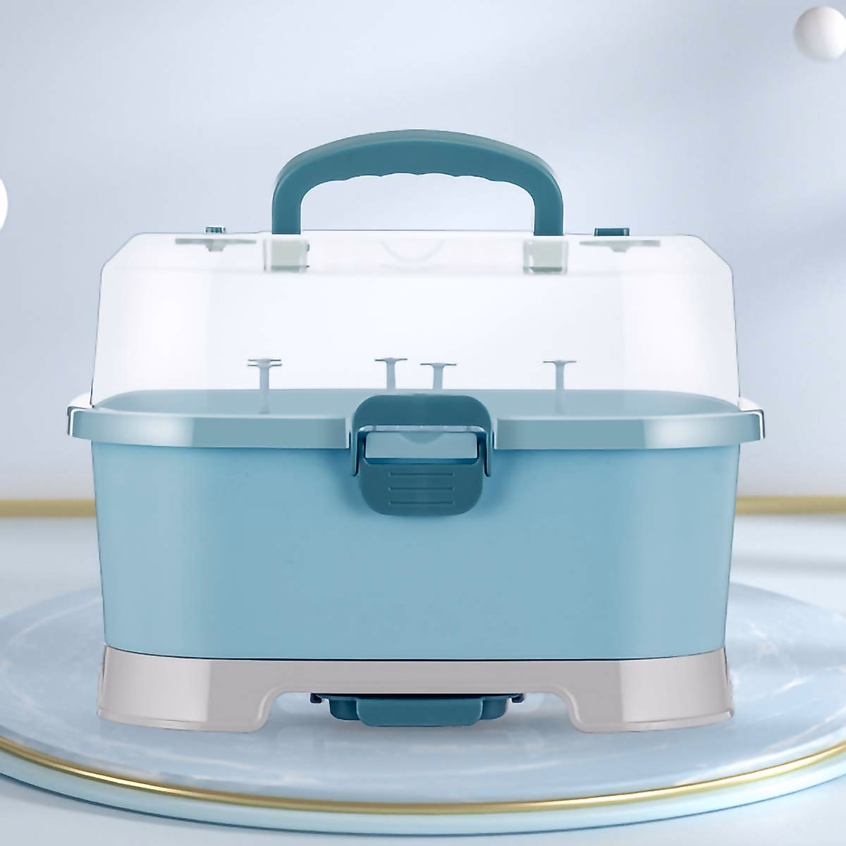 Baby Bottle Drying Rack Storage, Large Nursing Bottle Storage Box Organizer with Cover, Portable Kitchen Cabinet Organizer, Durable countertop Dryer