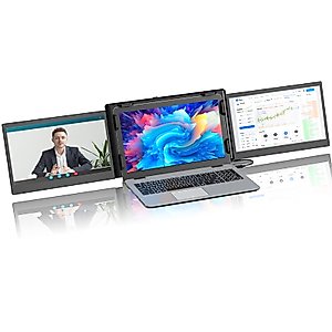 FLYTOCCA 12'' Laptop Monitor Extender, Portable Monitor for Laptop, 1080P Full HD IPS Laptop Screen Extender, Plug and Play No Driver, for 13.3”-16.5” Windows Laptop