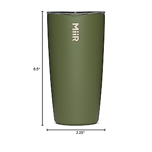 MiiR Tumbler, 16oz Insulated Stainless Steel with Press Fit Slide Lid – Splash Proof Design, Holds Hot & Cold Beverages, Stylish & Functional Cup Holder Compatible