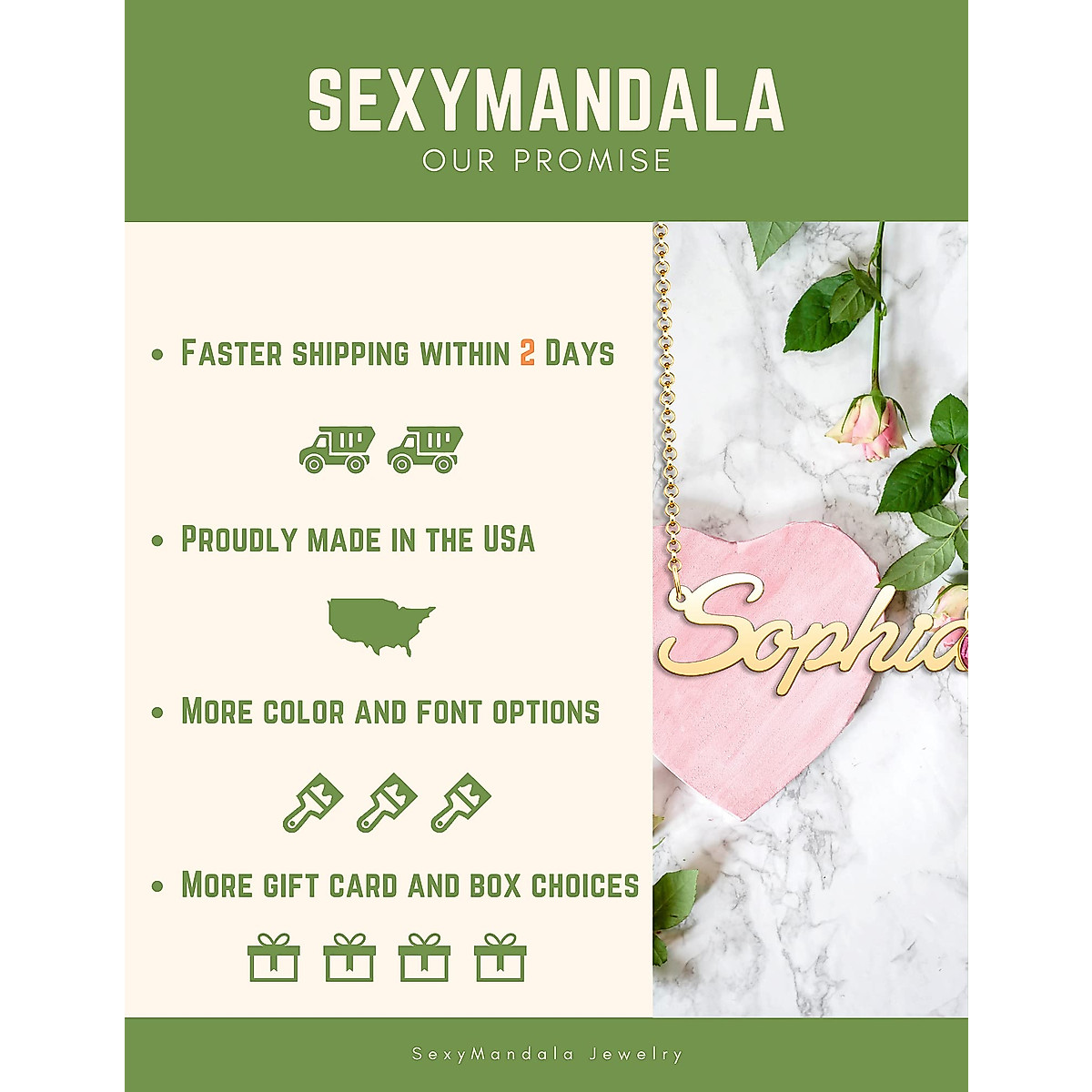 SexyMandala Cursive Name Necklace Personalized Customized 925 Sterling Silver Nameplate Pendant Jewelry Gift for Men Women