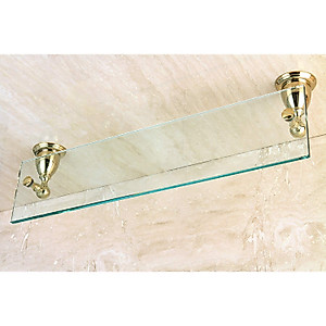 Kingston Brass BA1759PB Heritage Glass Shelf, Polished Brass, 2-1/2"