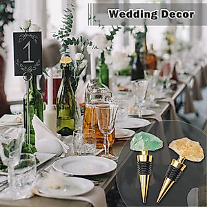 Yougoals Crystal Wine Stoppers Set of 3, Natural Gemstone Wine Stoppers for Wine Bottles, Decorative Wine Bottle Stoppers with Gift Box for Wedding, Party (3pcs Crystal)