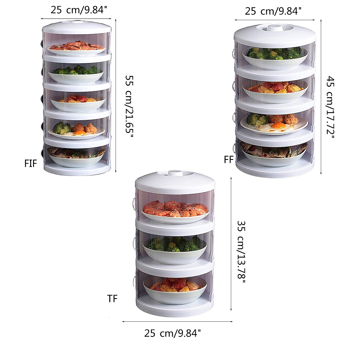 Kitchen Multi-layer Transparent Stackable Cover Insulation Dustproof Anti-Fly Meal Cover Tent Household Collection Covers For Bowls Stretch Indoor Kitchen Outside Extra-large Microwave-oven