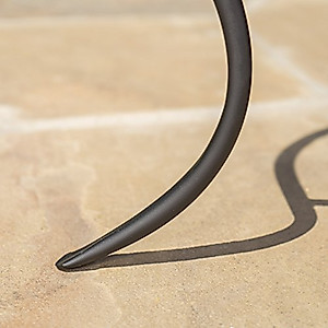 Christopher Knight Home Han Outdoor Ceramic Tile Side Table with Iron Frame, Blue / White