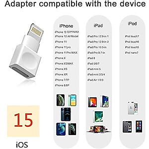 2 Pack [Apple MFI Certified ] Lightning Extender Adapter, iPhone Charger Extension Cable Female to Male Dock Extender for iPhone 13 12 11 X XS XR 8 7 6 5 iPad Charging Audio Video Data Transfer