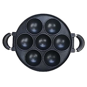 Dsxnklnd 7-Hole Cake Cooking Pan Cast Iron Omelette Pan Non-Stick Cooking Pot