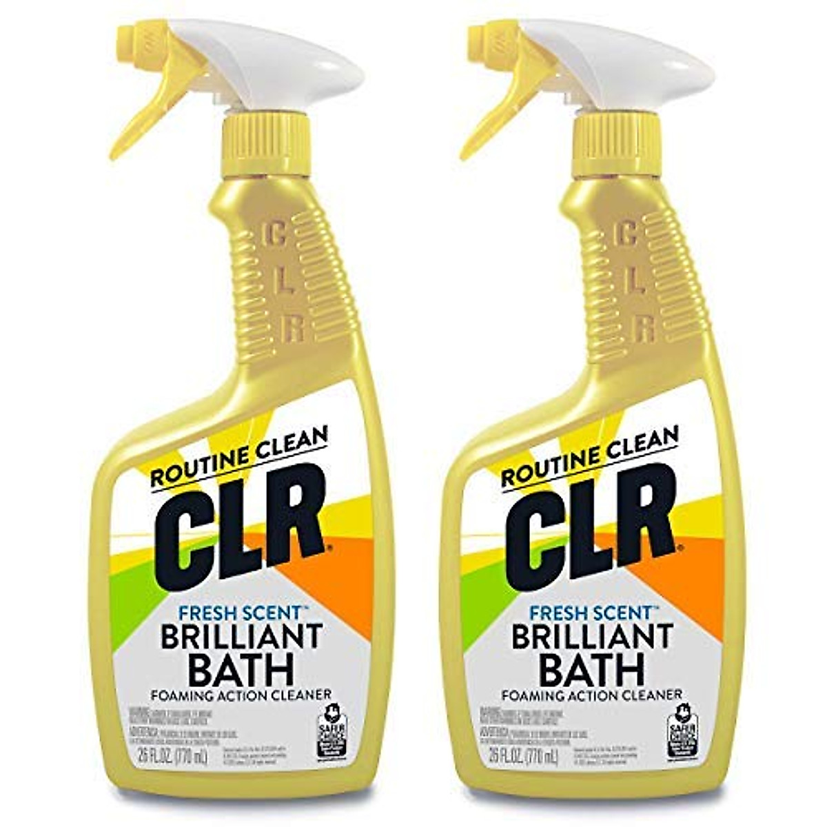 CLR Brilliant Bath Foaming Bathroom Cleaner Spray (Pack Of 2) & Windex Glass and Window Cleaner Spray Bottle, Original Blue, 23 fl oz