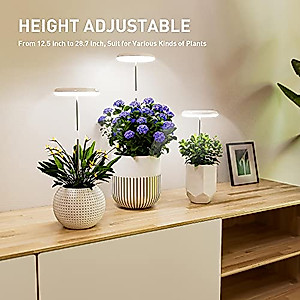 eWonLife Grow Lights for Indoor Plants, Plant Lamp Full Spectrum for Growing, 2 Pack, Height Adjustable with 3/9/12H Auto Timer, 3 Spectrum Modes with 72 LEDs
