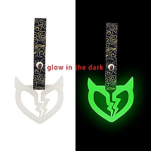 Devil Demon Broken Heart GLOW IN THE DARK GREEN JDM TSURIKAWA Ring Subway Train Bus Handle Strap Charm Drift