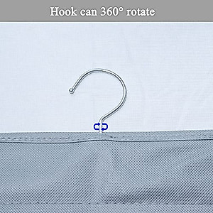 asoqwal 2 Pack 12 Large Pockets Hanging Shoe Organizer for Closet with Roating Hanger for Storage Mens Shoes,Kids Clothes,Also can used as Travel shoe rack hanging,Grey