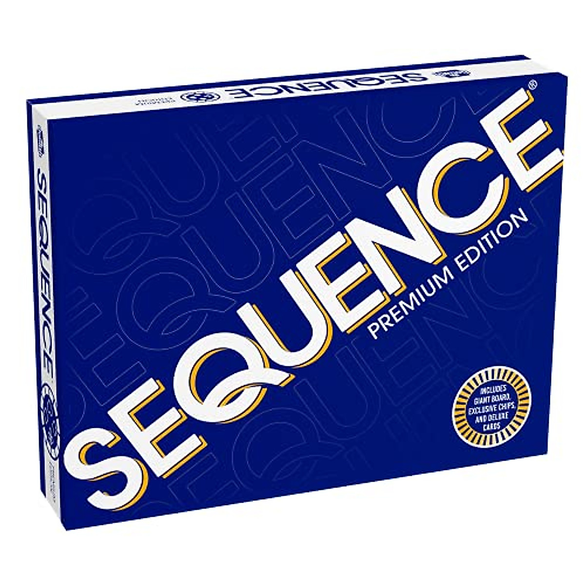 Sequence Premium Edition - Stunning Set with Giant Board (20.25 x 26.25 inches), Exclusive Chips and Deluxe Cards by Goliath, Blue, for Ages 7+